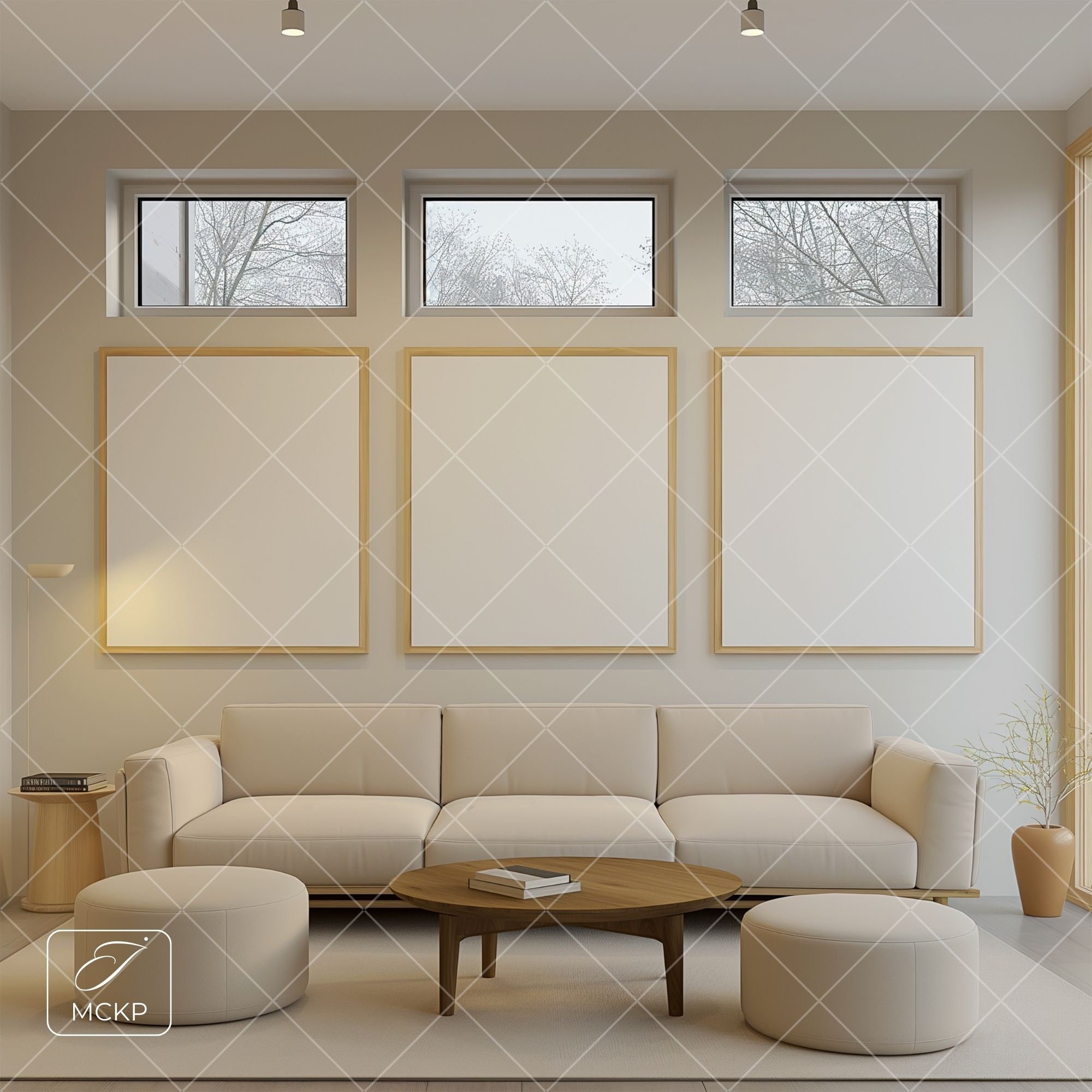 Three Frame Poster Mockup 3 Frame Mockup Living Room 3 Frames for ...