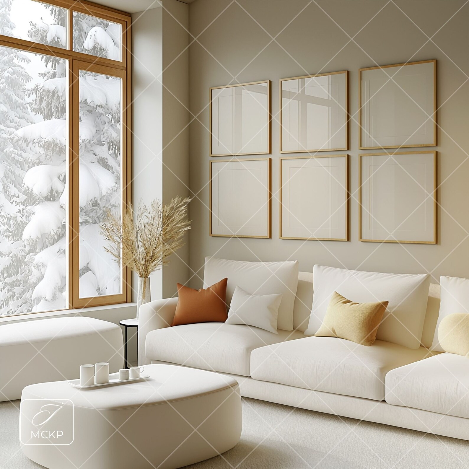 6 Frame Mockup Wood Frame Gallery Mockup Interior Mock up Bring Your ...