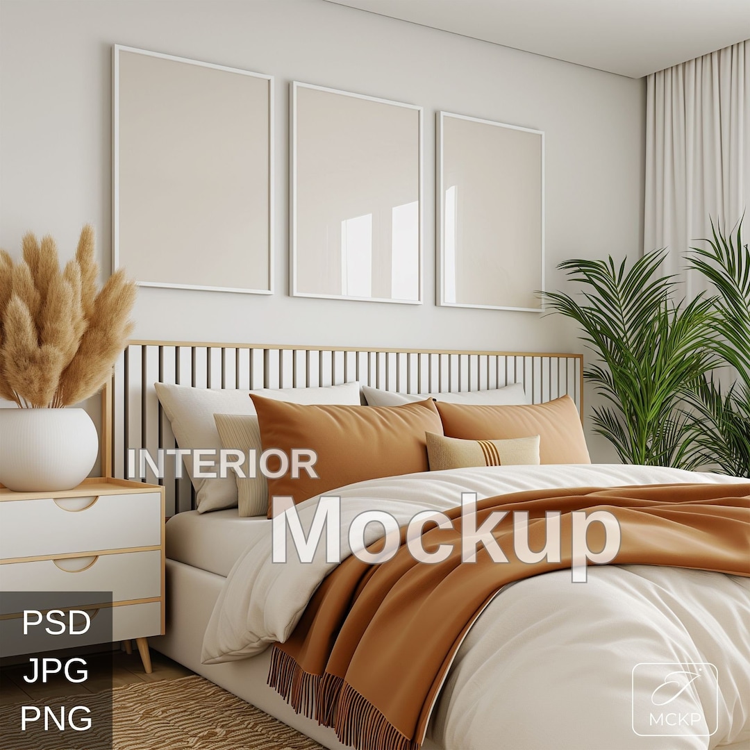 Wall Art Frame Mockup 3 Frame Mockup Three Frame Mockup Poster Mockup ...