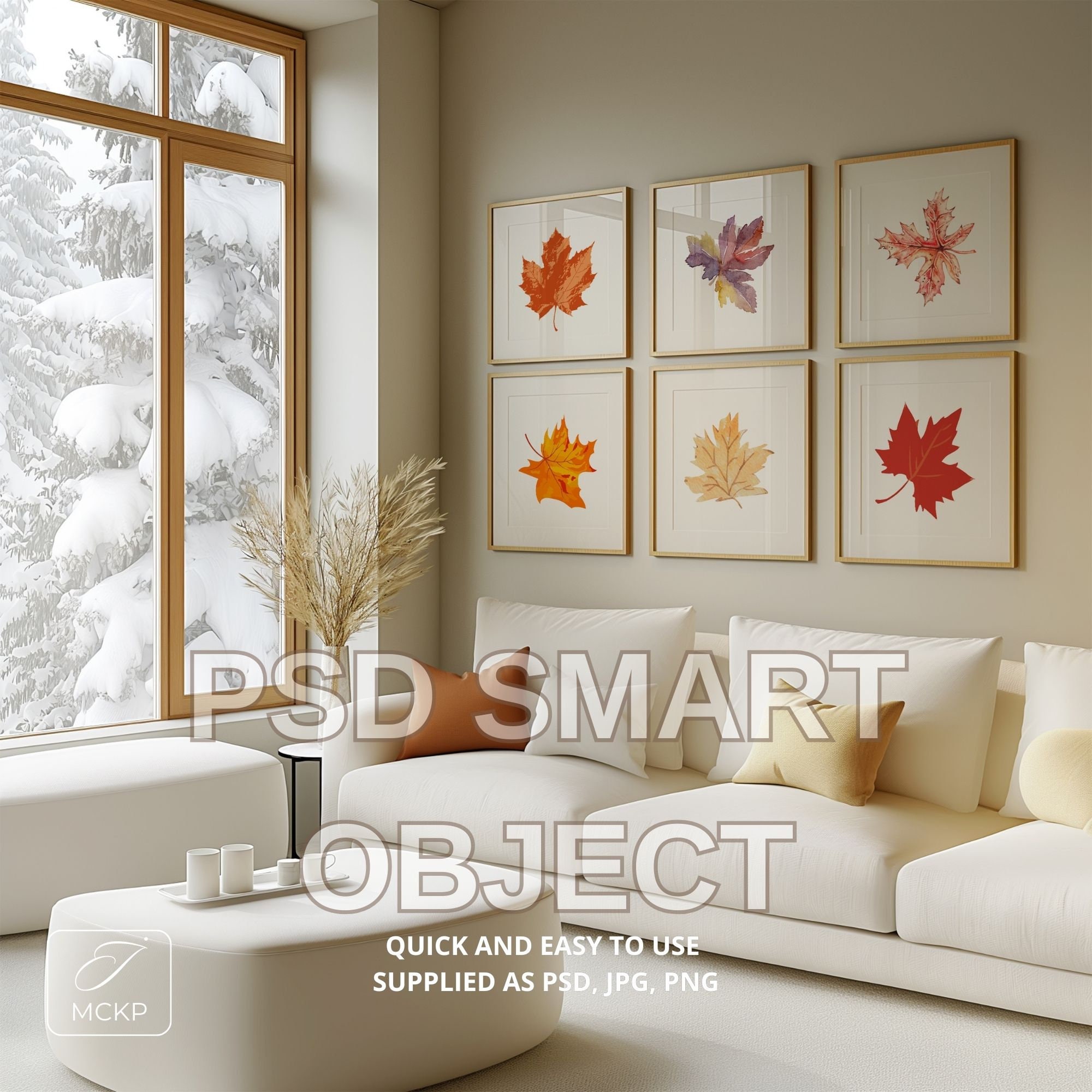 6 Frame Mockup Wood Frame Gallery Mockup Interior Mock up Bring Your ...