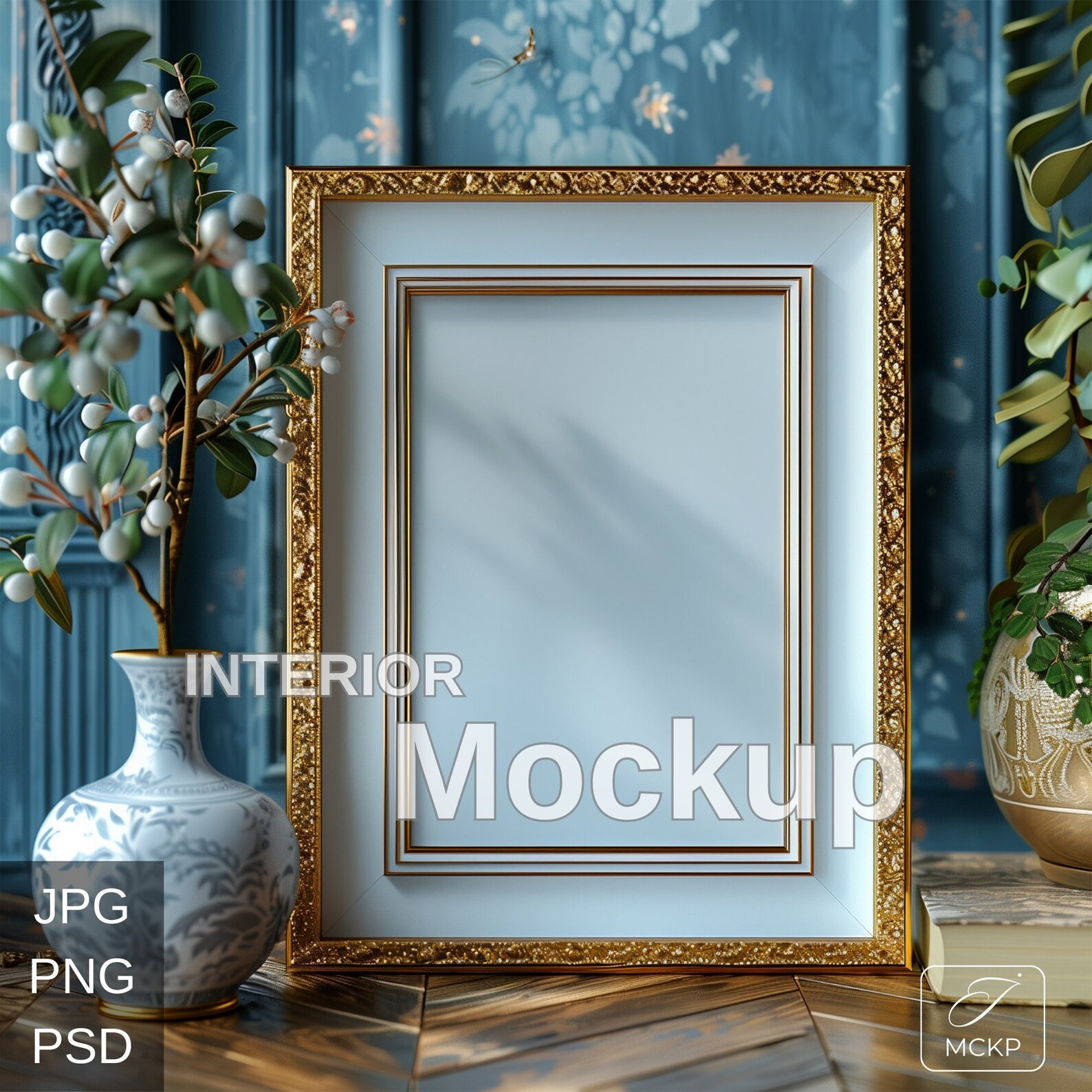 Set of 1 Gold Table Mockup for Elegant Interior Design One Frame Mockup ...