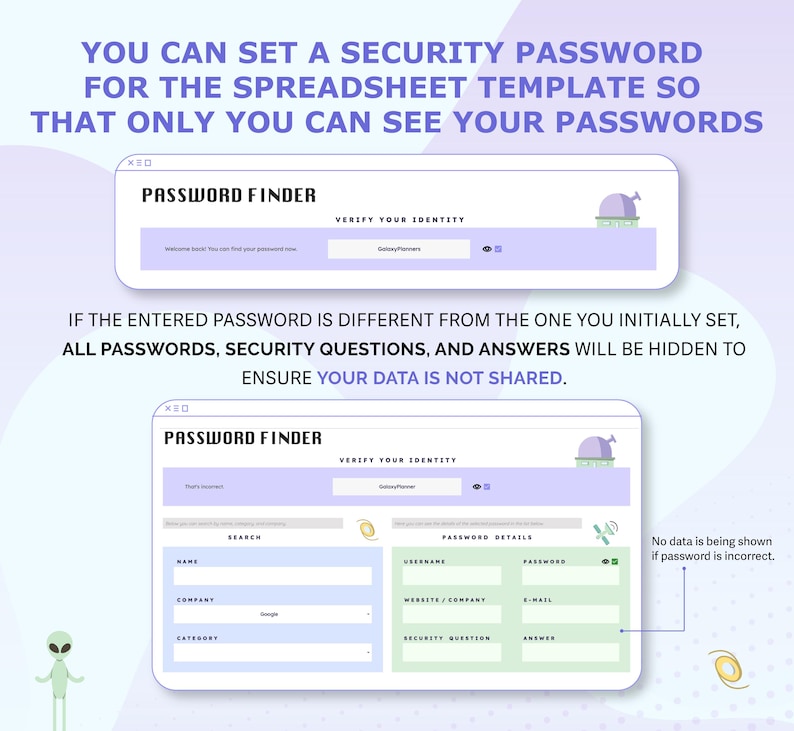 Password Tracker | Password Management Tool | Spreadsheet Template for ...