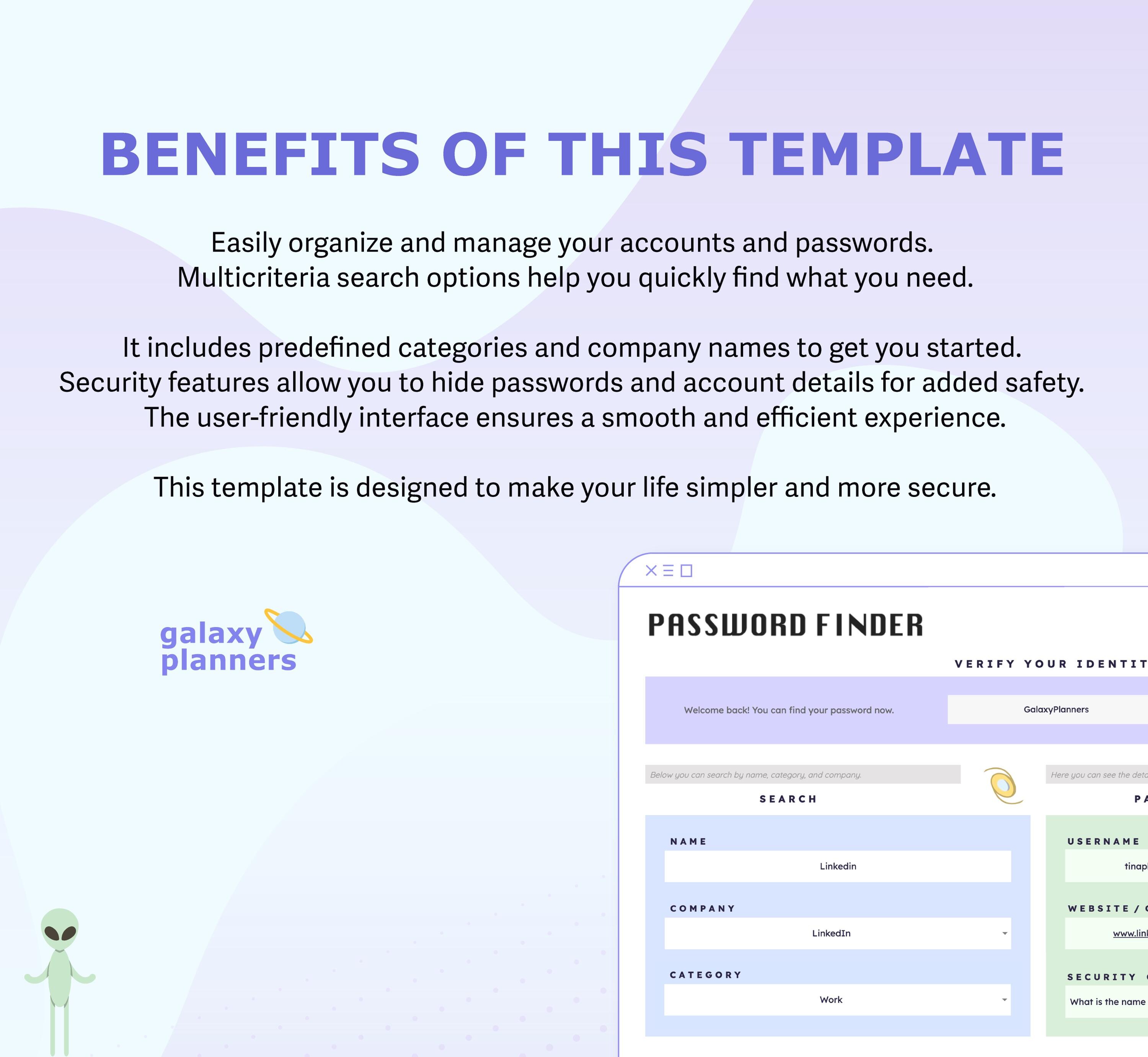 Password Tracker | Password Management Tool | Spreadsheet Template for ...