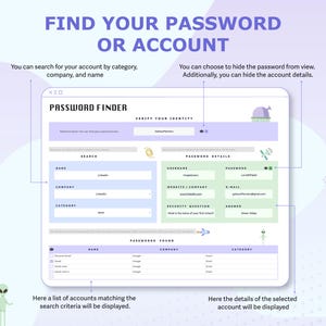 Password Tracker | Password Management Tool | Spreadsheet Template for ...