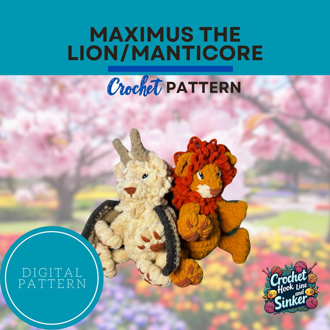 Lion Crochet Pattern: Low Sew Amigurumi, Manticore 2-in-1 (PDF Pattern ...