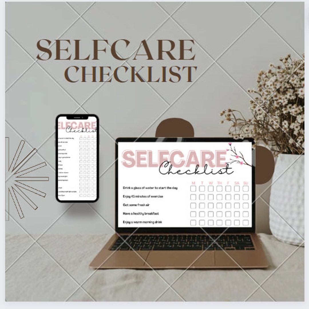 Self Care Checklist, Printable Digital PDF Wellness Planner, Self Care ...