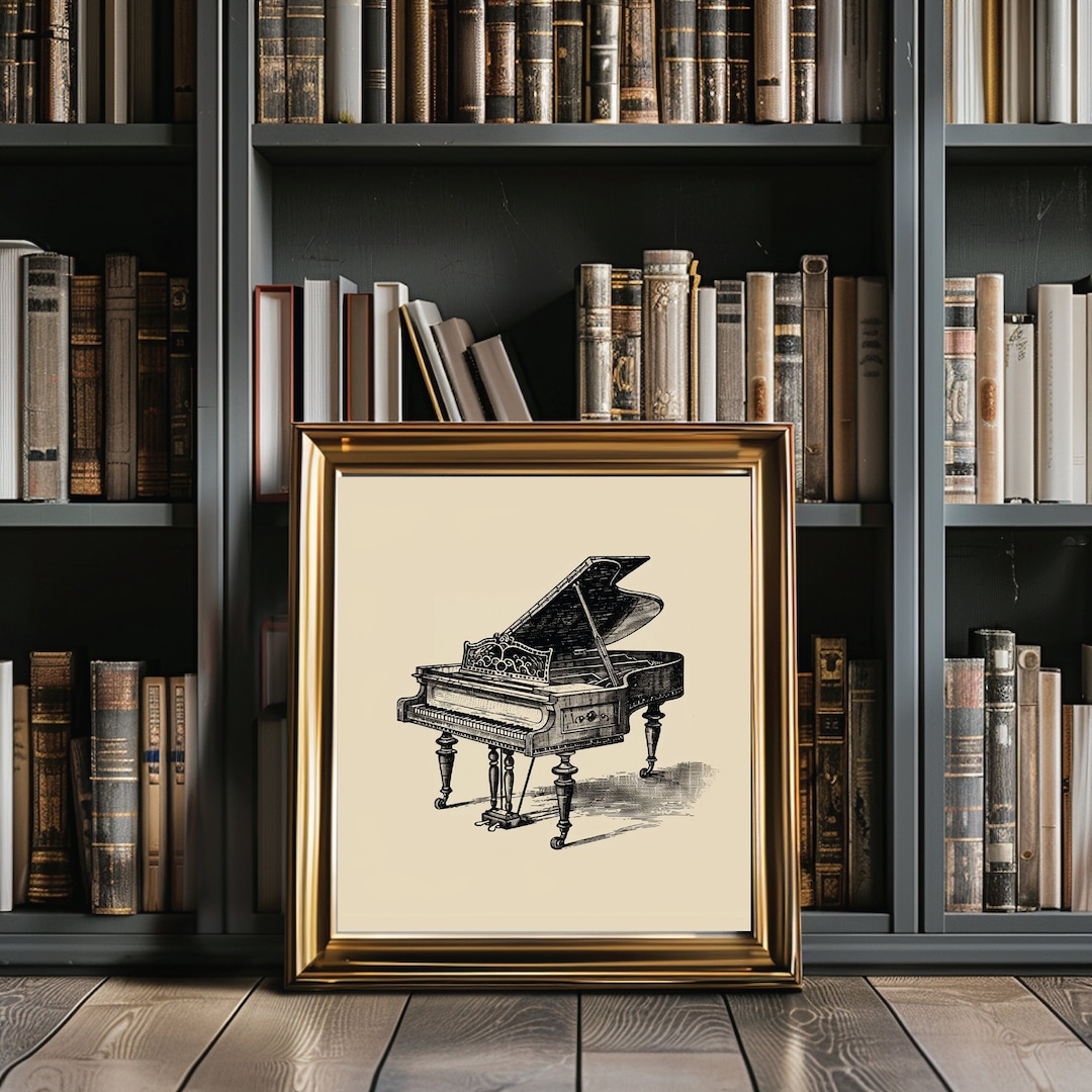 Vintage Piano Print, Digital Download, Music Art Print, Vintage Art ...