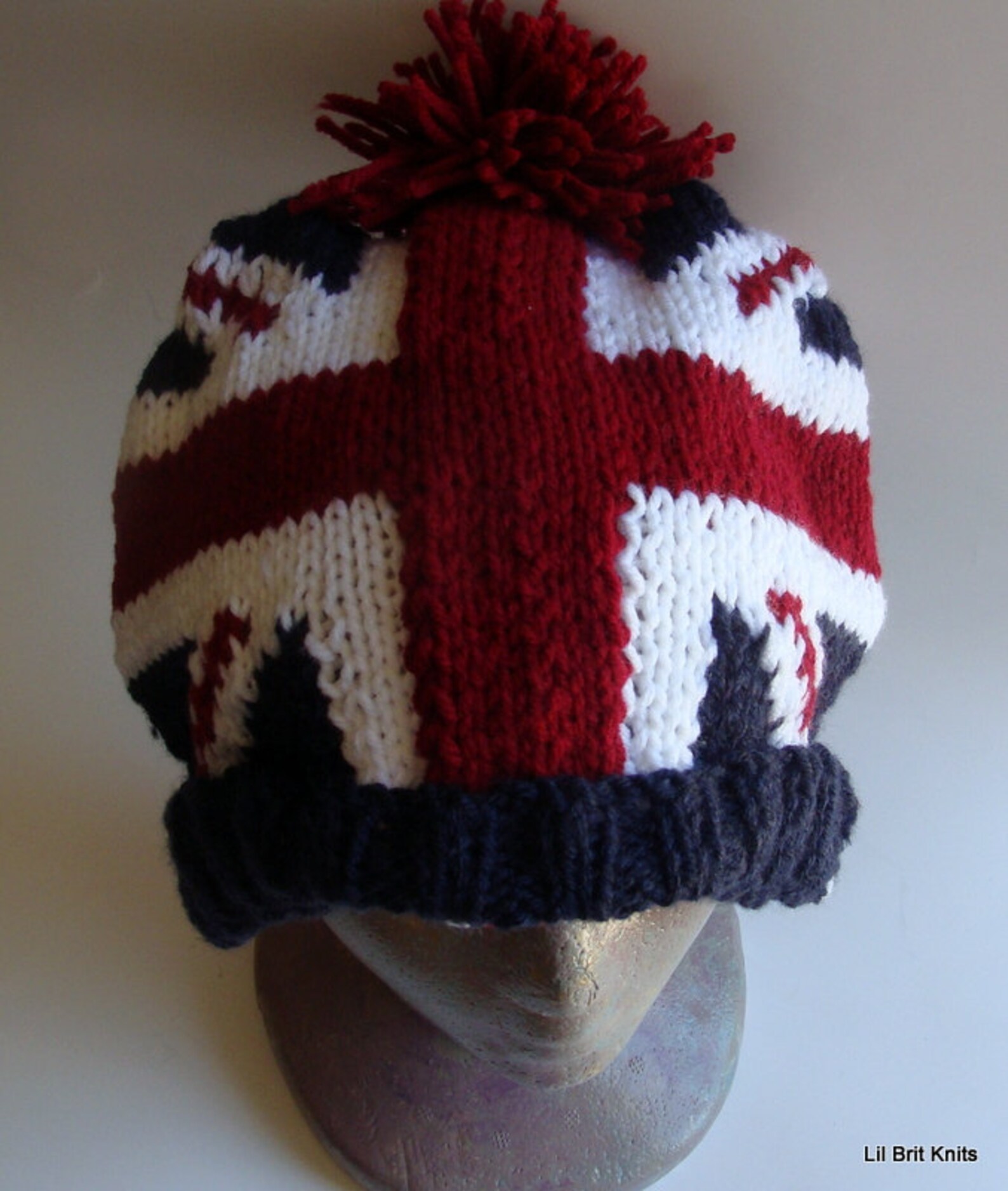 Union Jack Beanie Hat Hand Knitted - Etsy