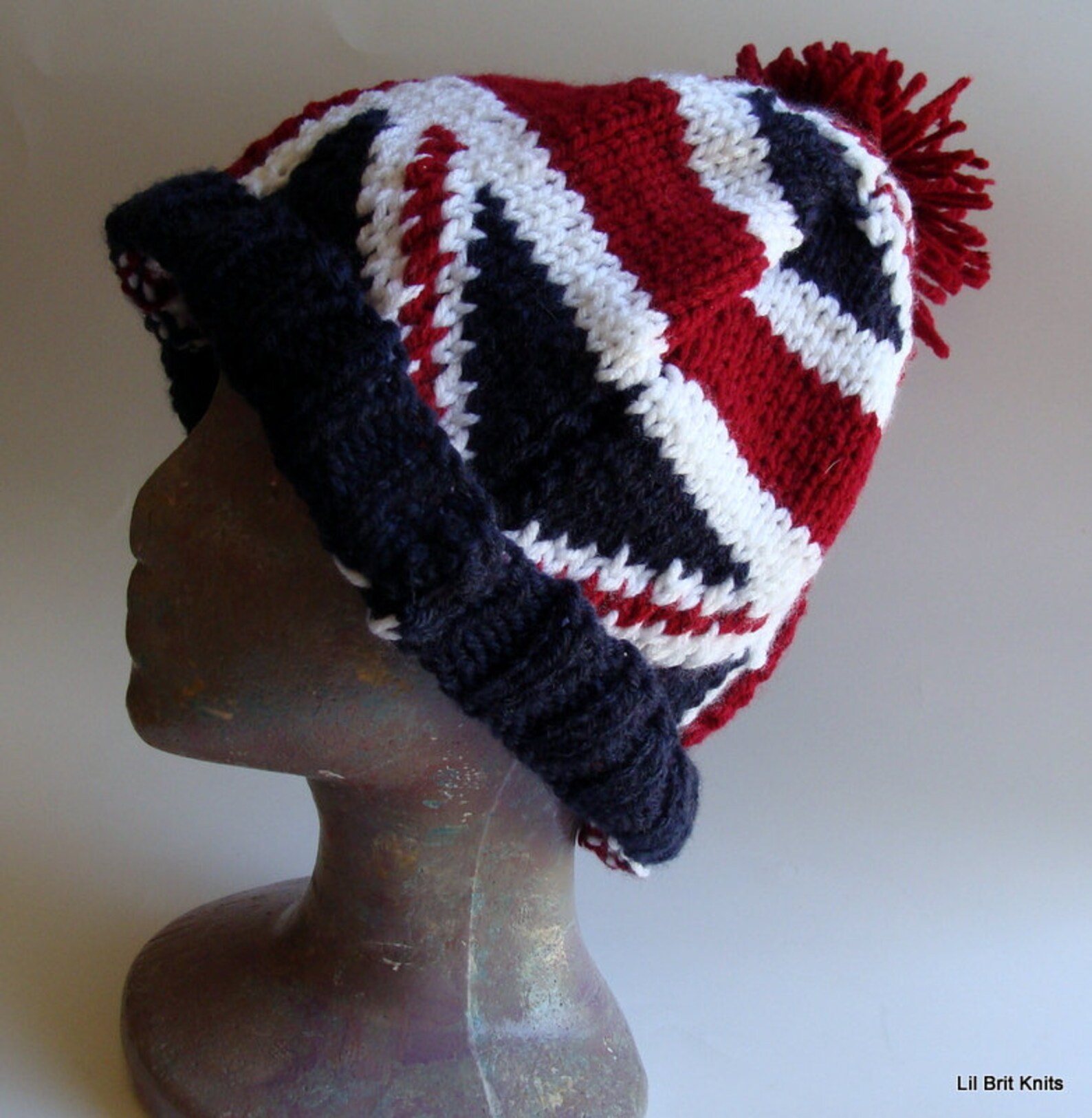 Union Jack Beanie Hat Hand Knitted - Etsy