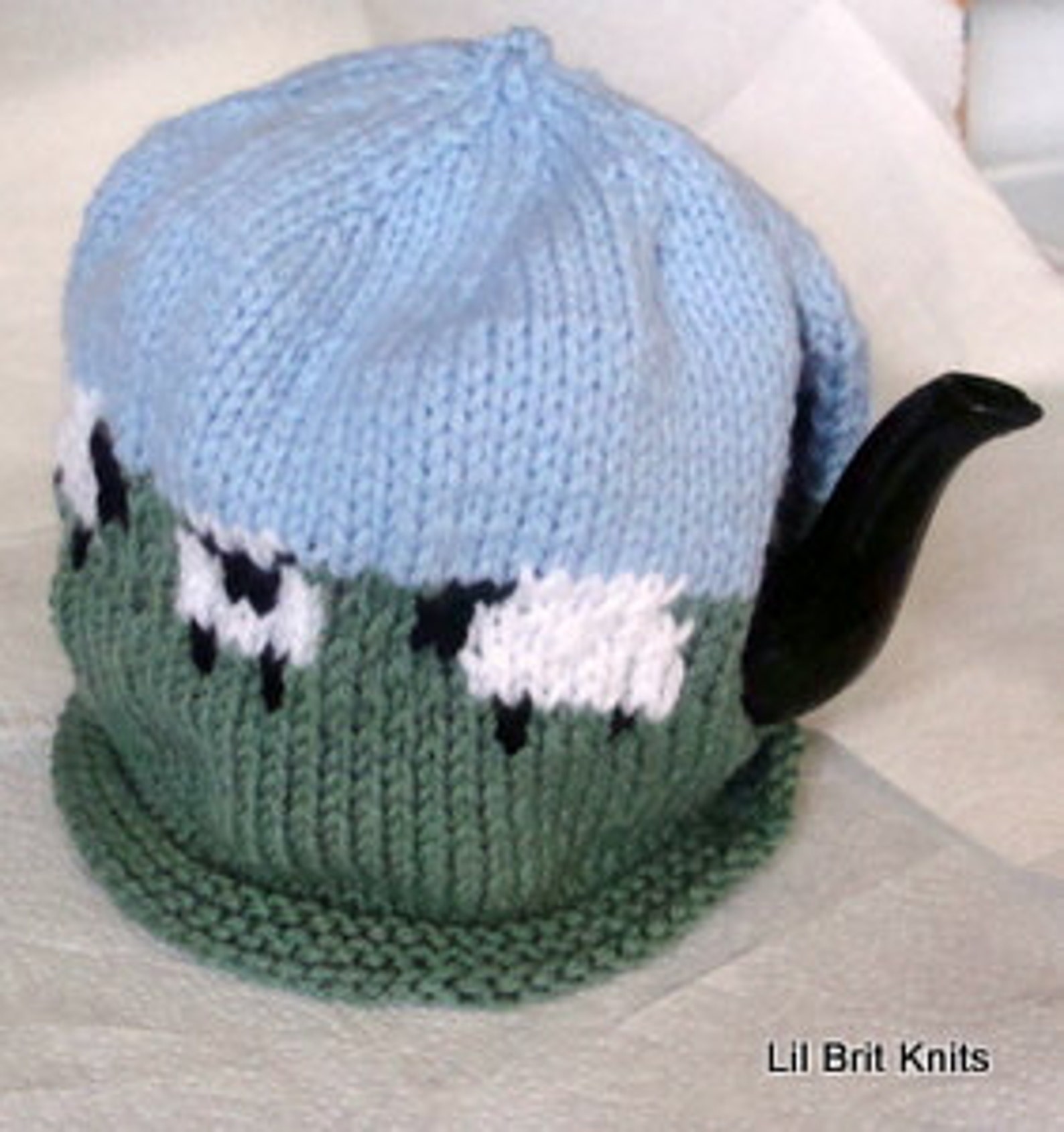 Knitted Teapot Cozy Sheep on the Field Countryscene Tea Cosy. - Etsy