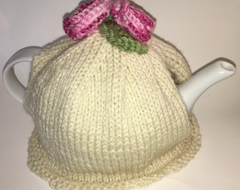 Knitted Tea Cosy With Scottish Thistle Design, Handmade Tea Cozy ...