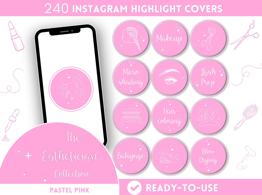 240 Pink Esthetician Instagram Highlight Covers: Beauty Salon Icons ...