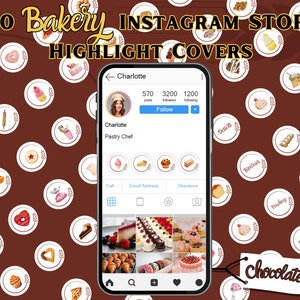 Bakery Instagram Highlight Covers, Watercolor Desserts IG Highlight ...