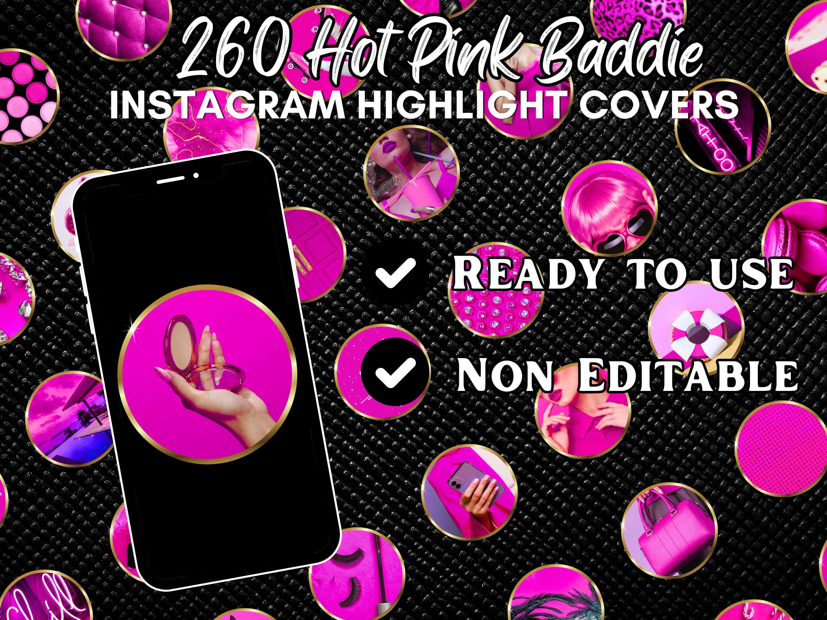 200+ Hot Pink Baddie Story Highlight Covers, Neon Pink Instagram ...