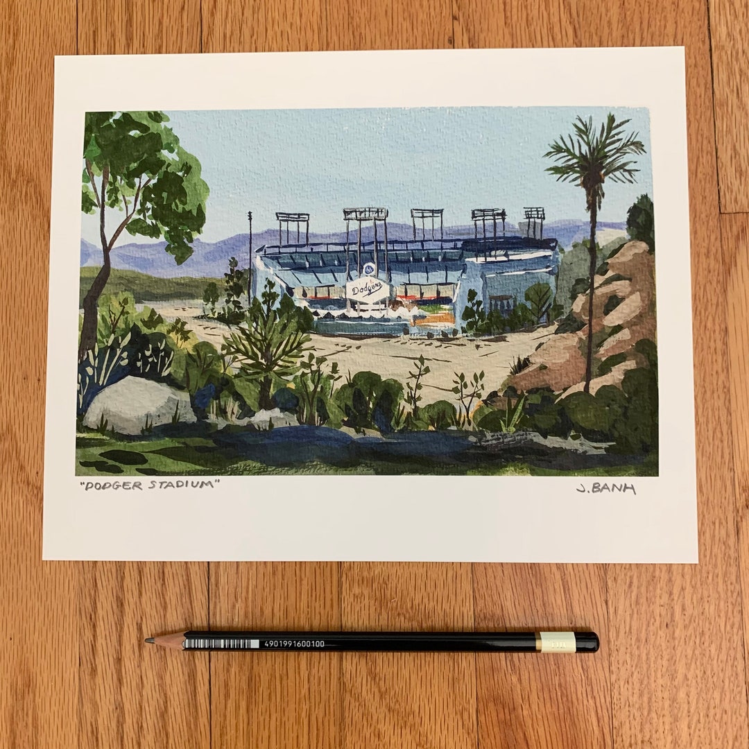Dodger Stadium - 8 X 10 Art Print - Plein Air Painting Print - for the ...