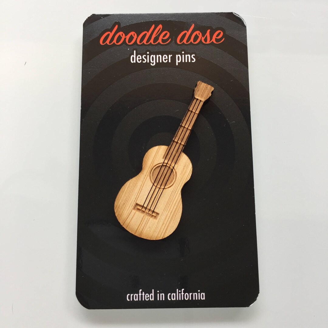 Ukulele Pin Bamboo Wood Brooch Tiny Uke - Etsy