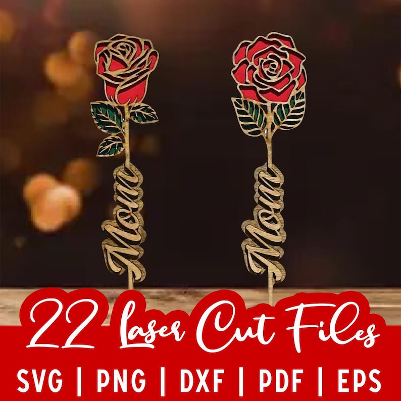 22 Laser Cut Rose Files | Valentine's Day Mother’s Day Rose Cut File ...