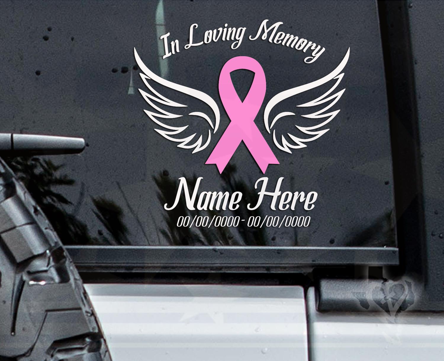 Cancer Ribbon Vinyl Decal | Memorial Cancer Ribbon Vinyl Decal | in ...