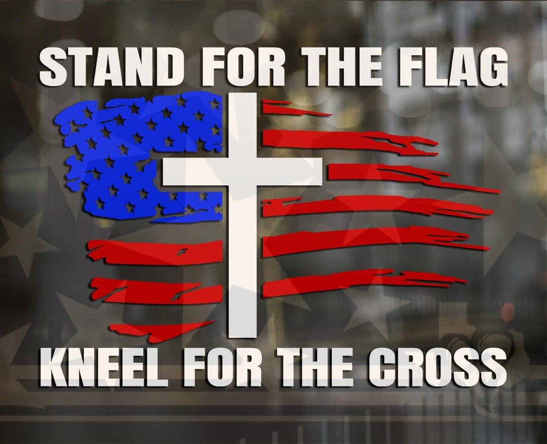 American Flag Cross Vinyl Decal: Patriotic USA Decor - Etsy