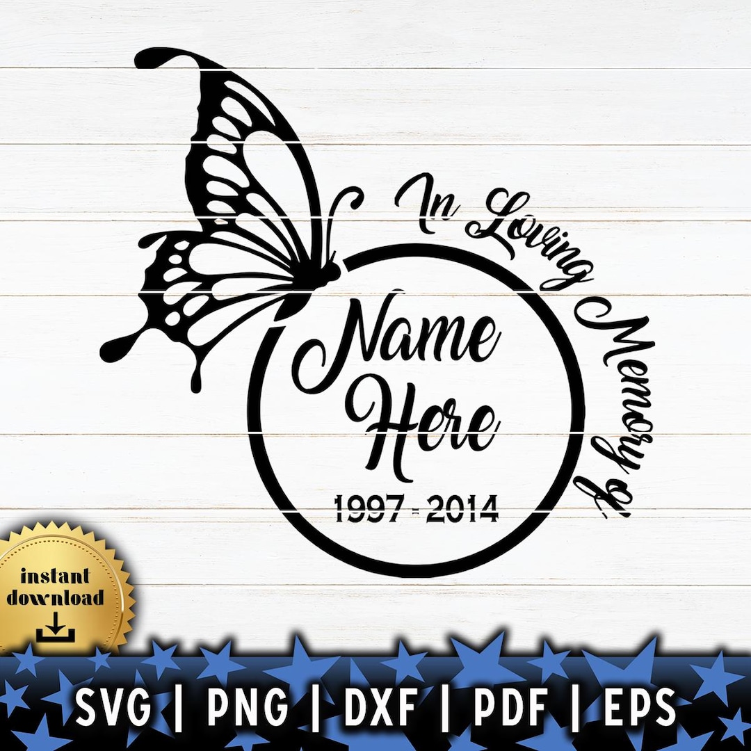 Butterfly Wings Memorial SVG: in Loving Memory Design (digital File) - Etsy
