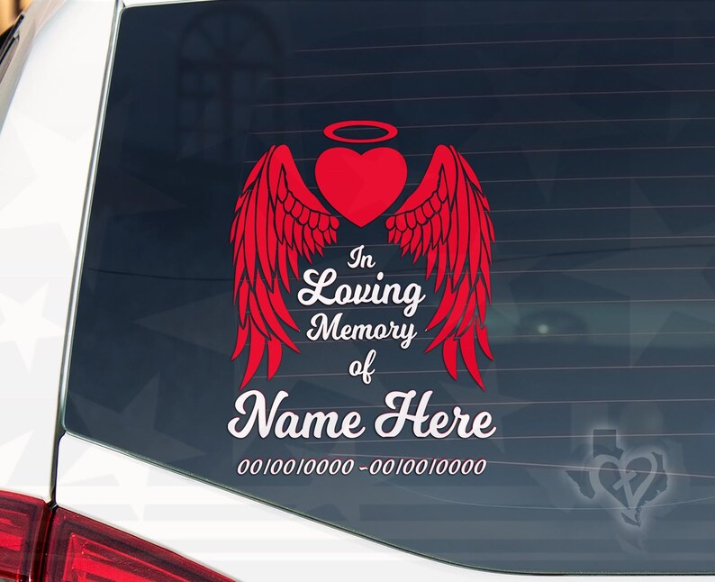 Memorial Angel Wings Vinyl Decal, in Loving Memory - Etsy