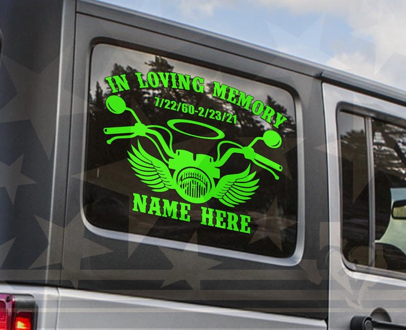 In Loving Memory Motorcycle Biker Memorial for Loved One Vinyl Decal in ...