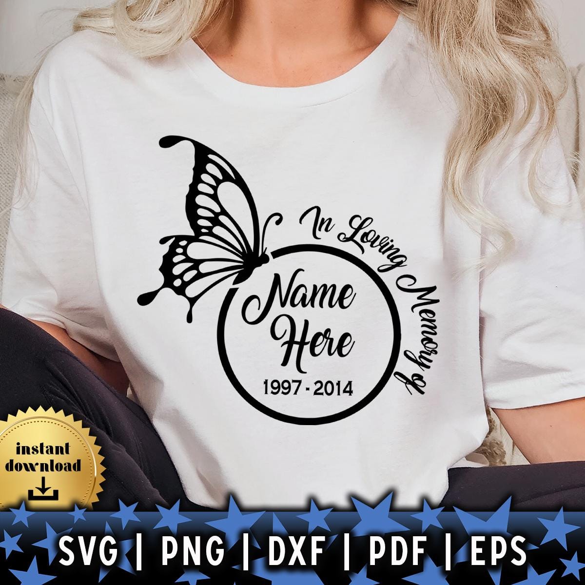 In Loving Memory Butterfly Wings SVG | Butterfly in Memory Funeral ...