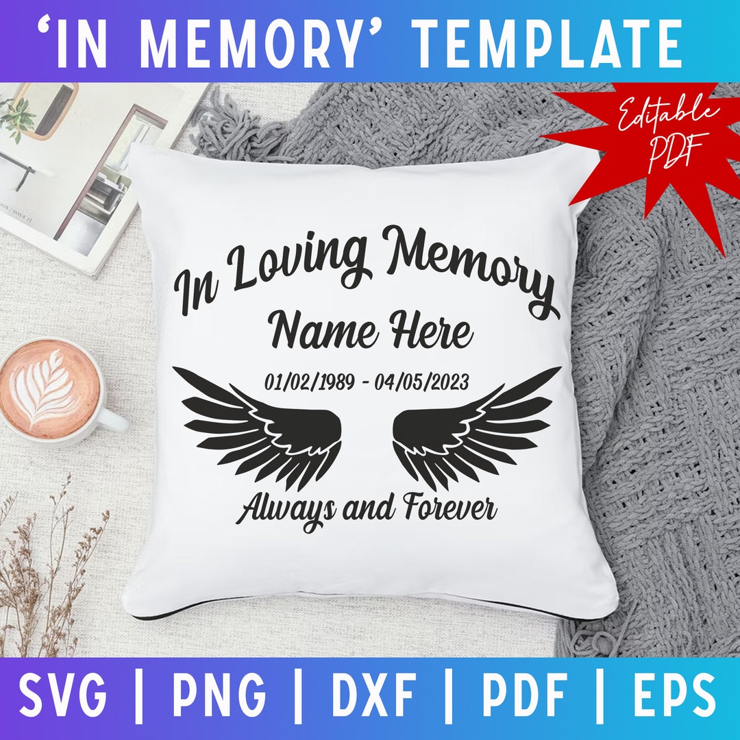 In Loving Memory Always Forever SVG Always Forever Wings in Memory ...
