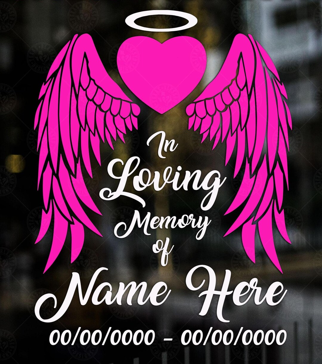 In Loving Memory Angel Wings Vinyl Decal Memorial for Loved One Vinyl ...