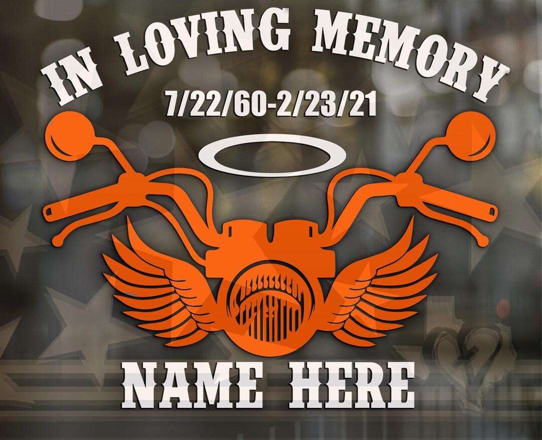 In Loving Memory Motorcycle Biker Memorial for Loved One Vinyl Decal in ...