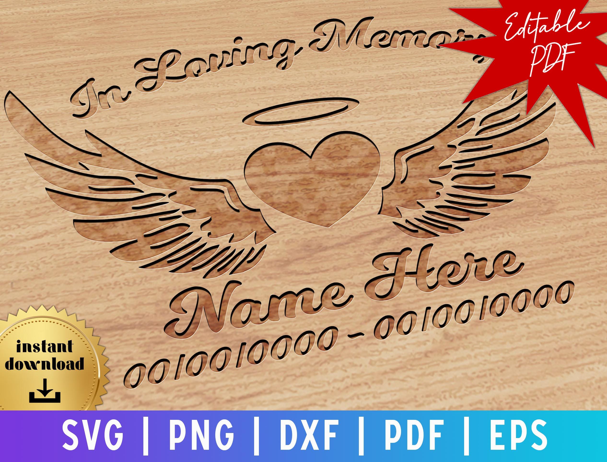 In Loving Memory Wings SVG: Funeral Memorial Design (digital File) - Etsy