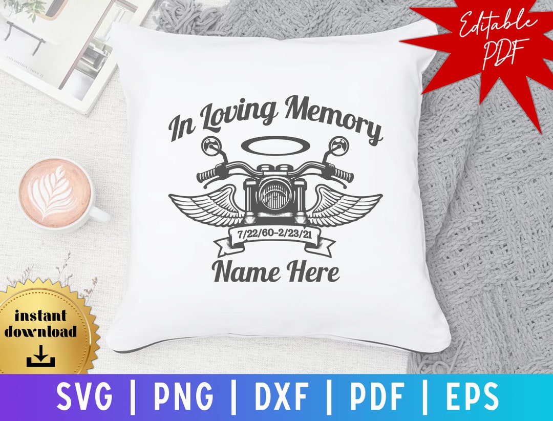 In Loving Memory Motorcycle Wings SVG Motorcycle Wings in Memory ...