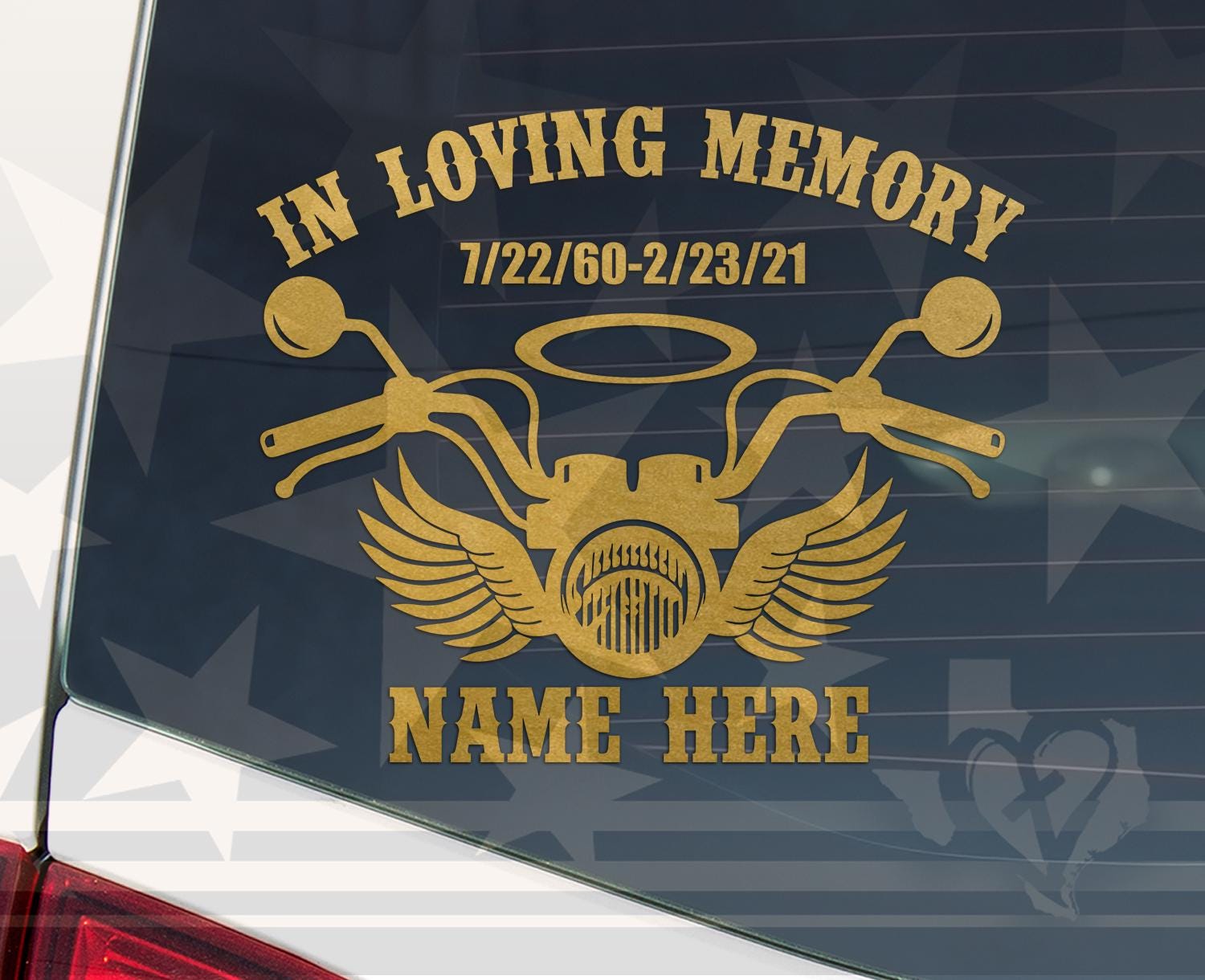 In Loving Memory Motorcycle Biker Memorial for Loved One Vinyl Decal in ...