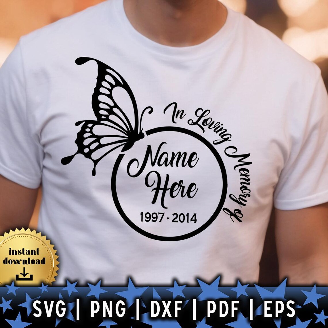 In Loving Memory Butterfly Wings SVG | Butterfly in Memory Funeral ...