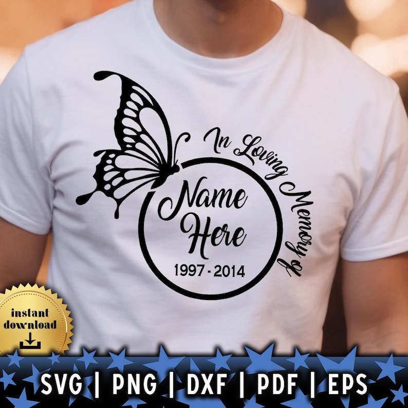 In Loving Memory Butterfly Wings SVG | Butterfly in Memory Funeral ...