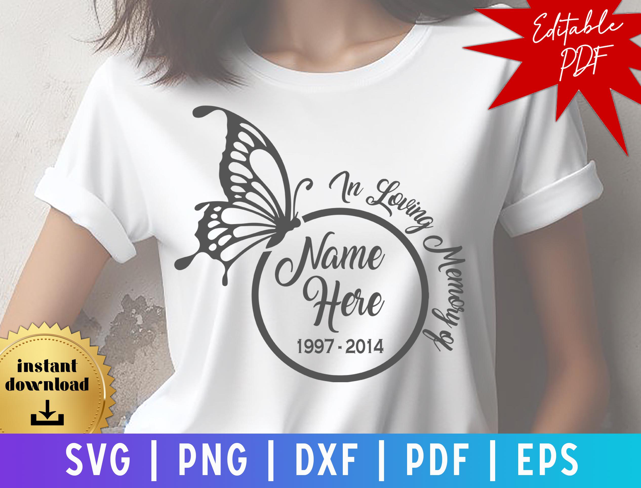In Loving Memory Butterfly Wings SVG Butterfly in Memory Funeral Design ...
