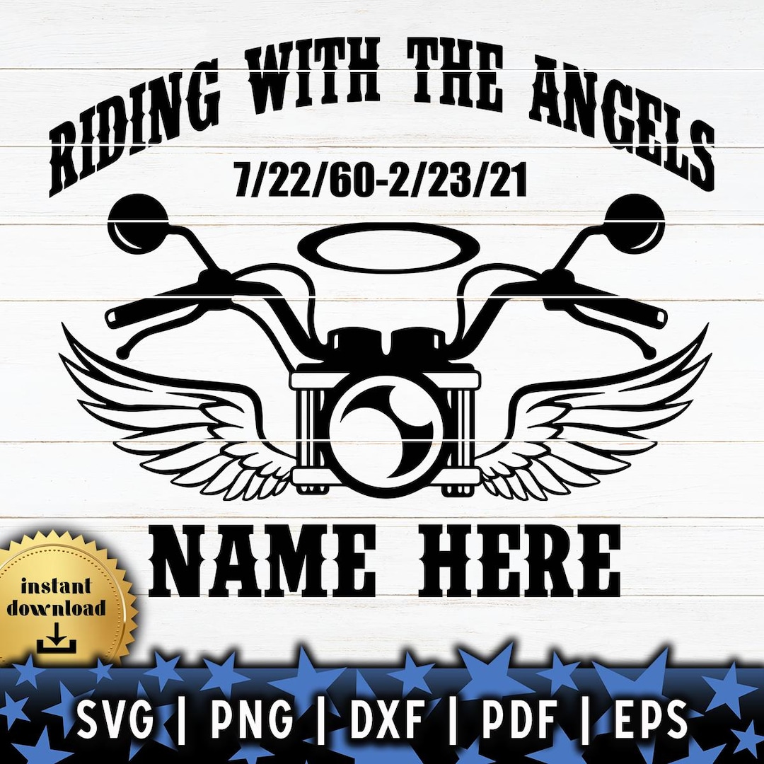 Riding With Angels Motorcycle Memorial Design (digital File) - Etsy