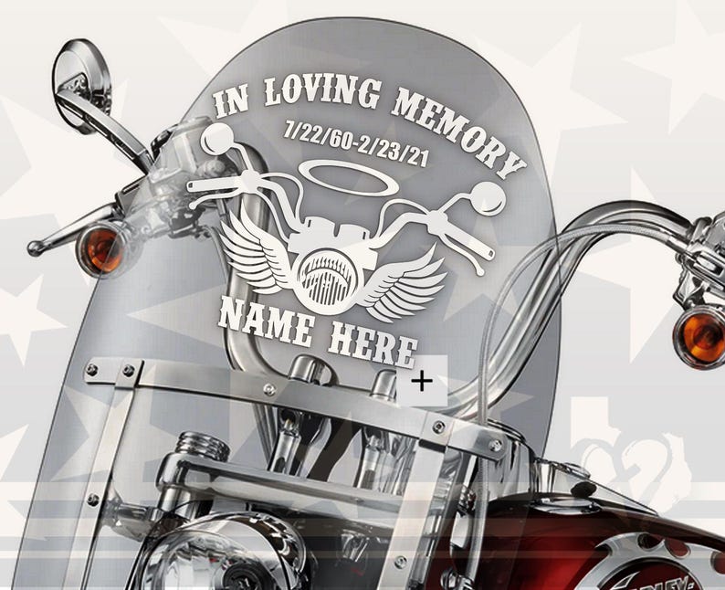 In Loving Memory Motorcycle Biker Memorial for Loved One Vinyl Decal in ...