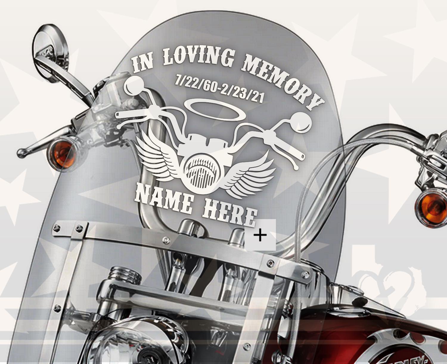 In Loving Memory Motorcycle Biker Memorial for Loved One Vinyl Decal in ...