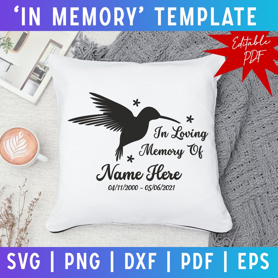 In Loving Memory Hummingbird SVG Hummingbird in Memory Funeral Design ...