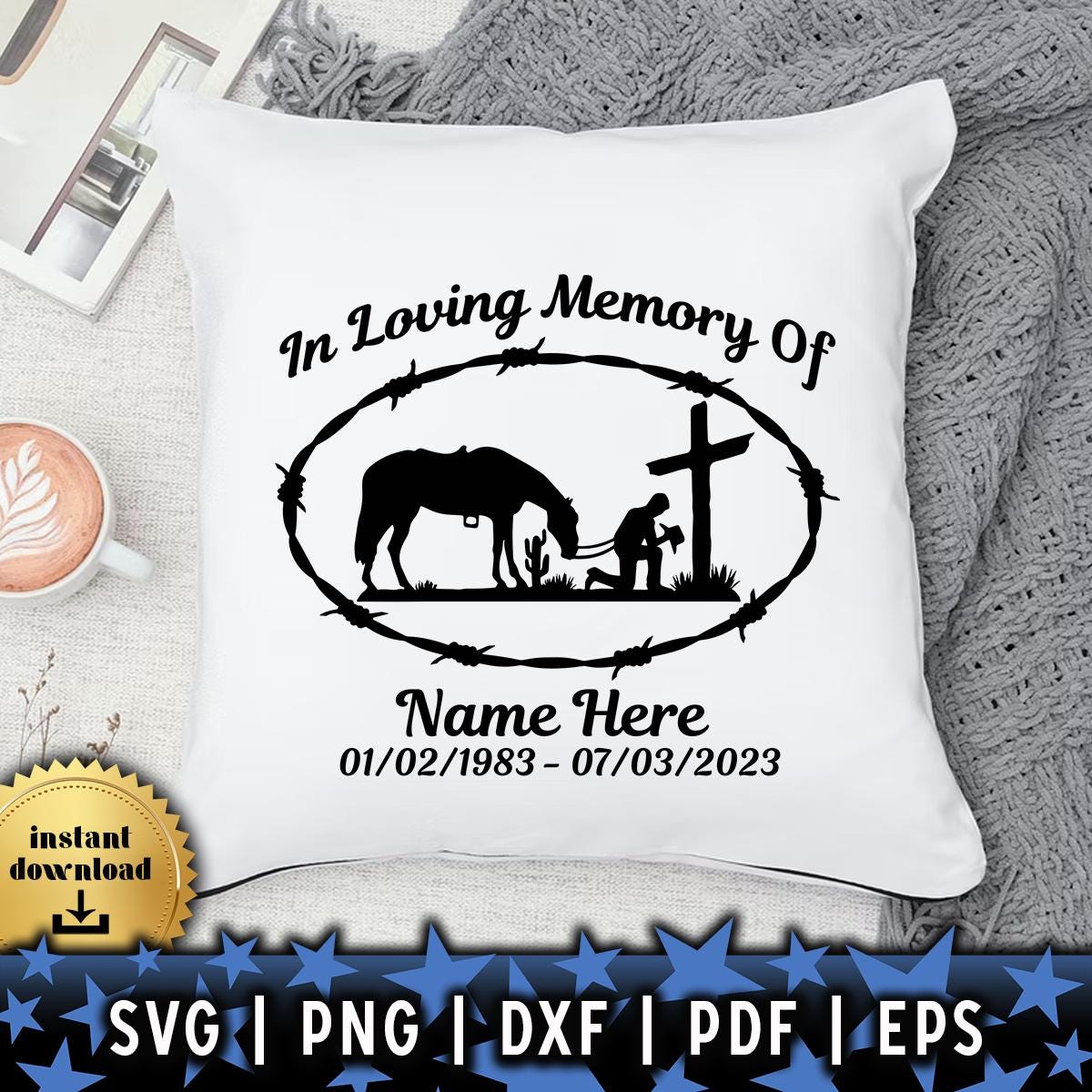 Cowboy Memorial SVG: in Loving Memory Funeral Design (digital File) - Etsy