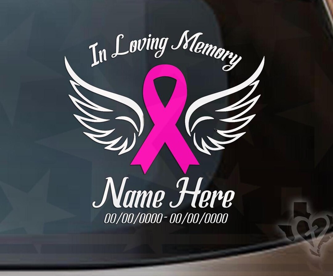Cancer Ribbon Vinyl Decal | Memorial Cancer Ribbon Vinyl Decal | in ...