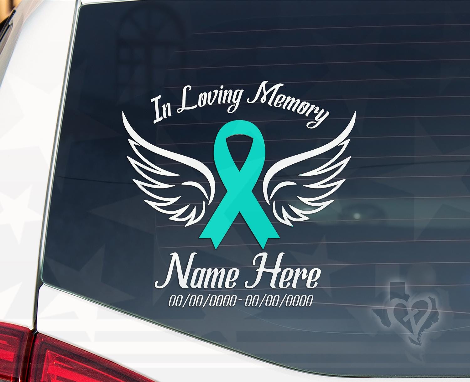 Cancer Ribbon Vinyl Decal | Memorial Cancer Ribbon Vinyl Decal | in ...