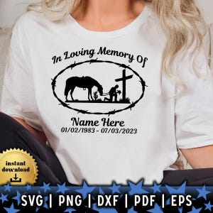 In Loving Memory Cowboy Memorial SVG | Cowboy in Memory Funeral Design ...