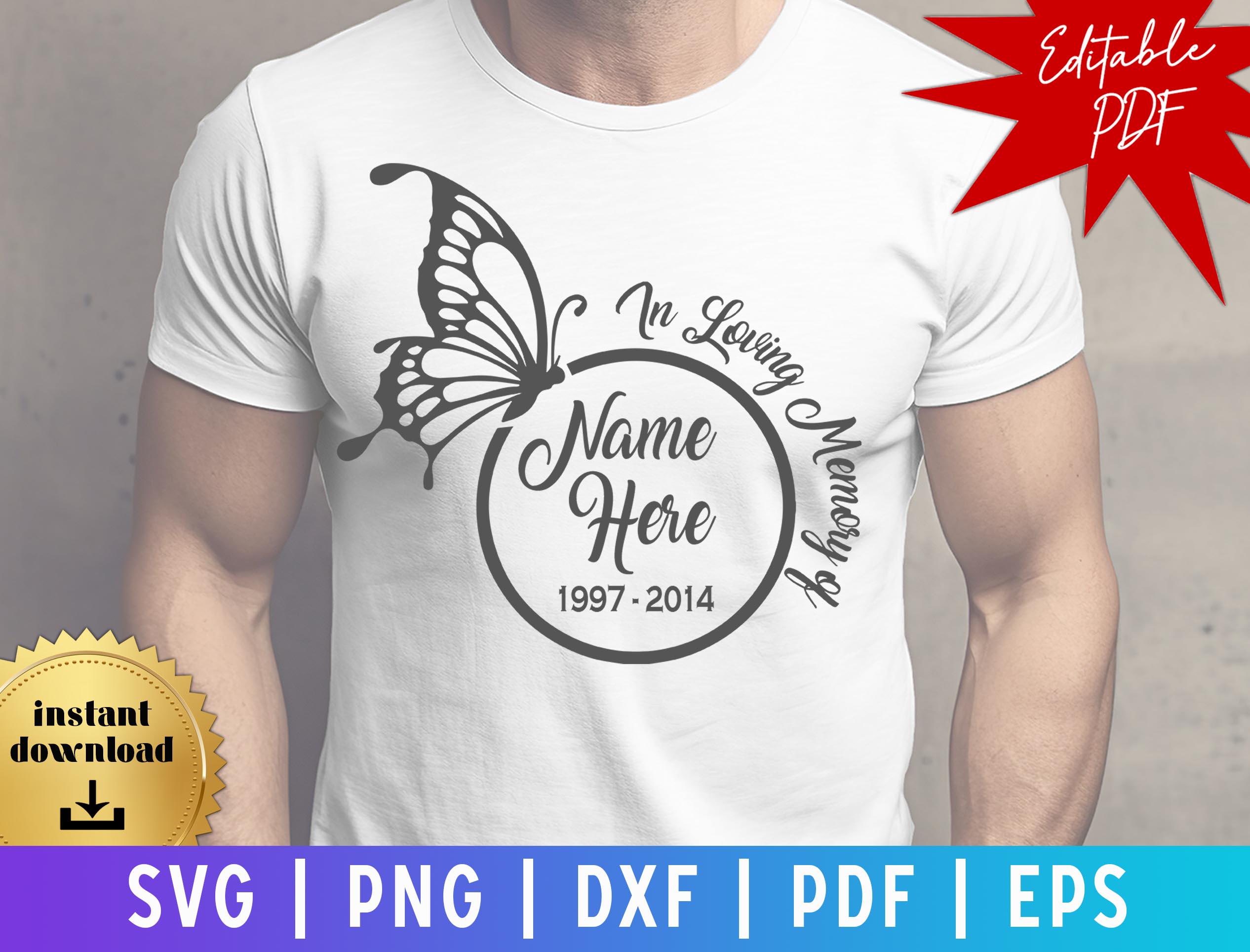 In Loving Memory Butterfly Wings SVG Butterfly in Memory Funeral Design ...