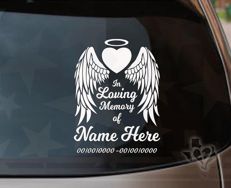 Memorial Angel Wings Vinyl Decal, in Loving Memory - Etsy