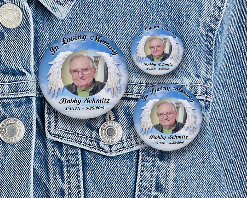 Memorial Funeral Button Pins | in Loving Memory Button Memorial Button ...