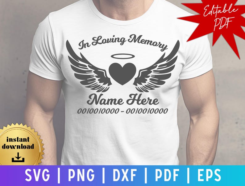 In Loving Memory Wings SVG: Funeral Memorial Design (digital File) - Etsy