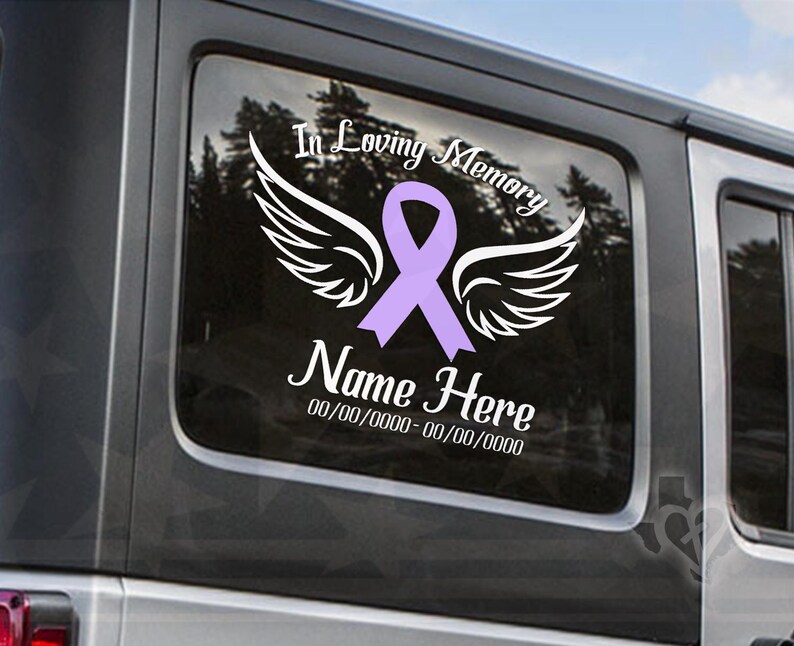 Cancer Ribbon Vinyl Decal | Memorial Cancer Ribbon Vinyl Decal | in ...