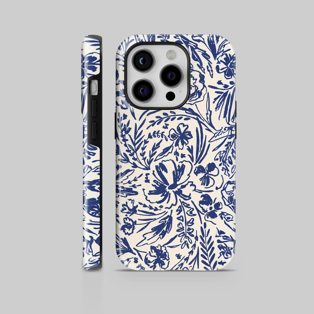 Toile Flowers Phone TOUGH Case Aesthetic Art for iPhone 16 15 Pro 14 13 ...